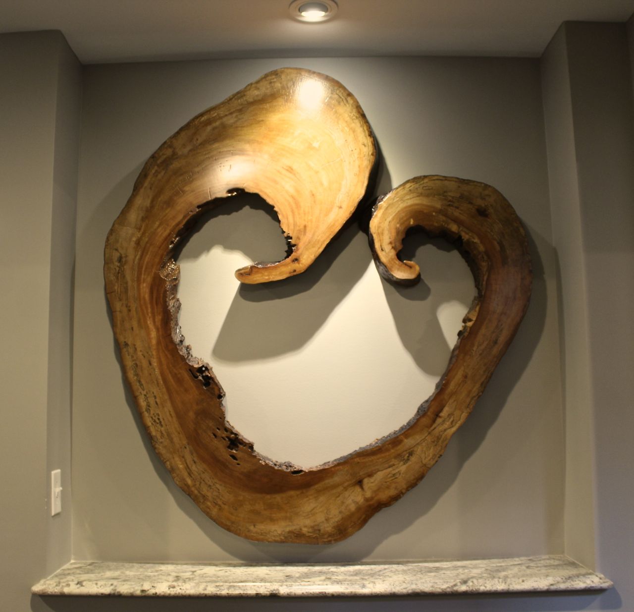 First Hollow Sycamore Slice Gets Finished and Installed | WunderWoods